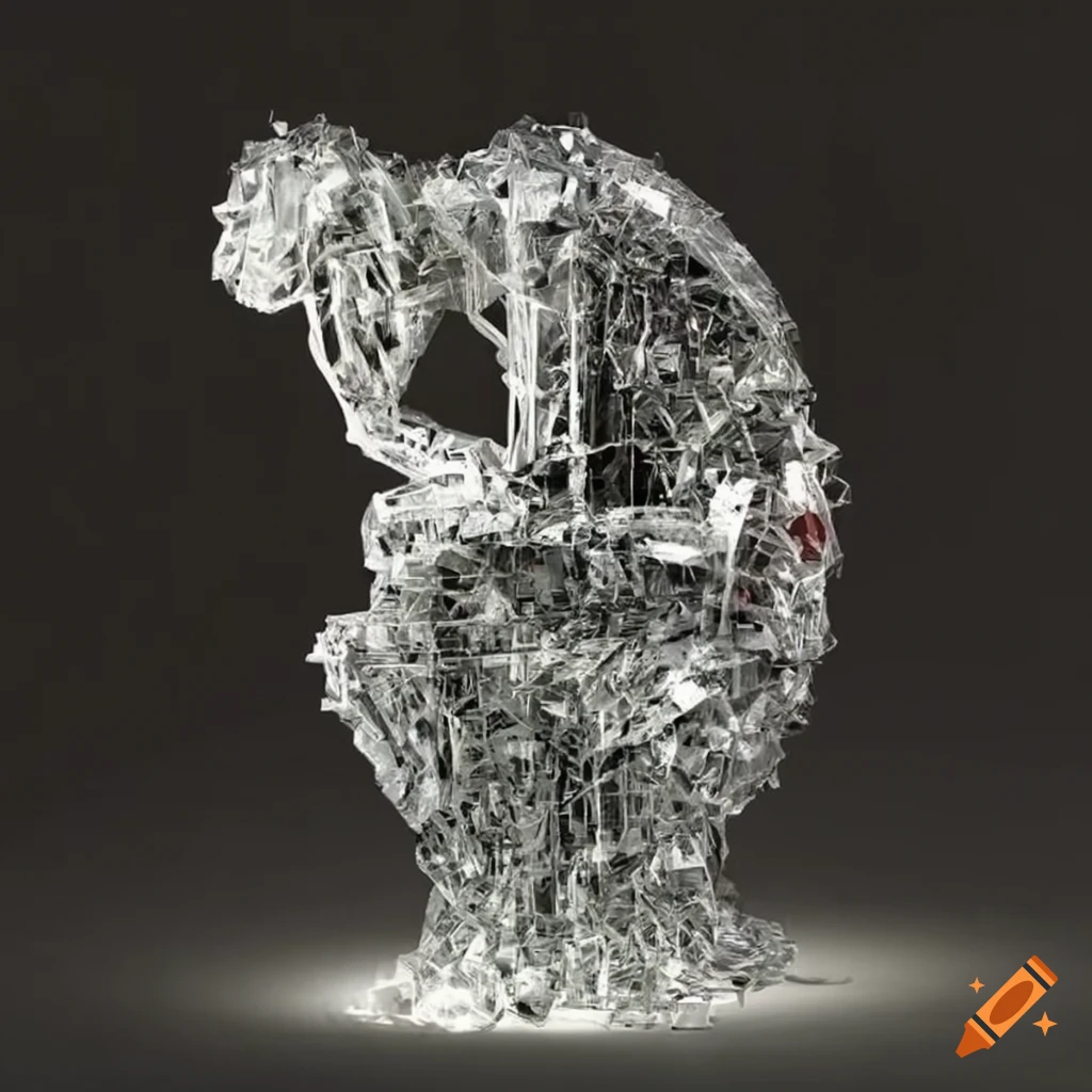 Creative sculpture masterpiece made from recycled plastic bags on Craiyon