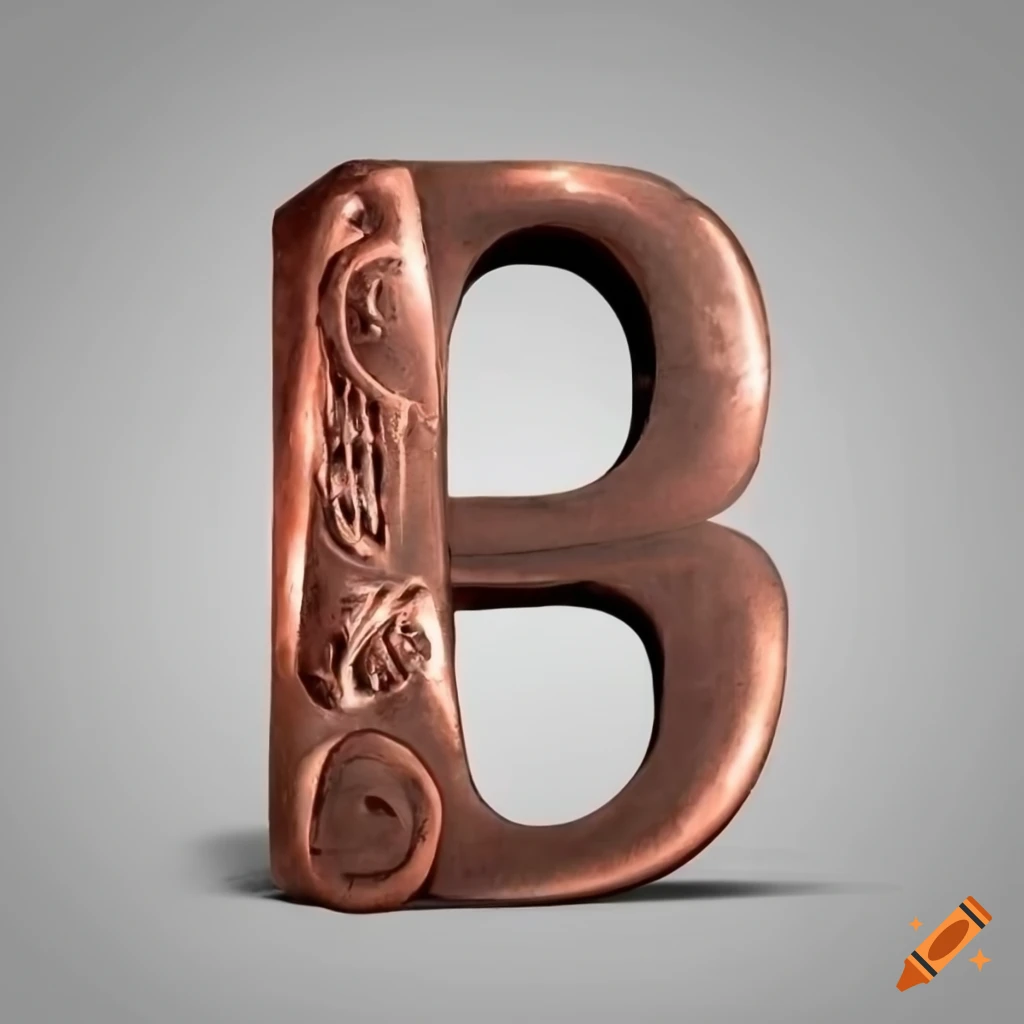 Copper and brass stone letter engraved with egyptian masks on Craiyon