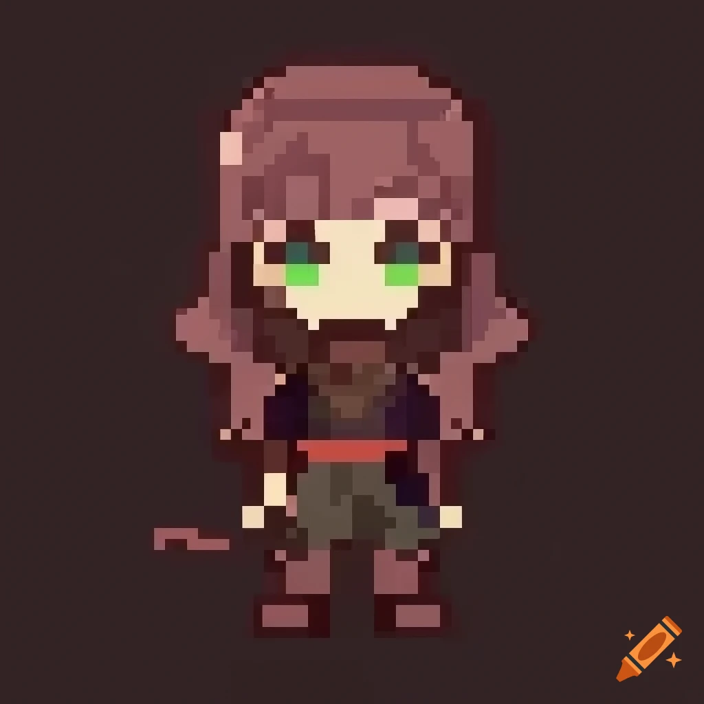 Pixel art of a vampire survivor character on Craiyon