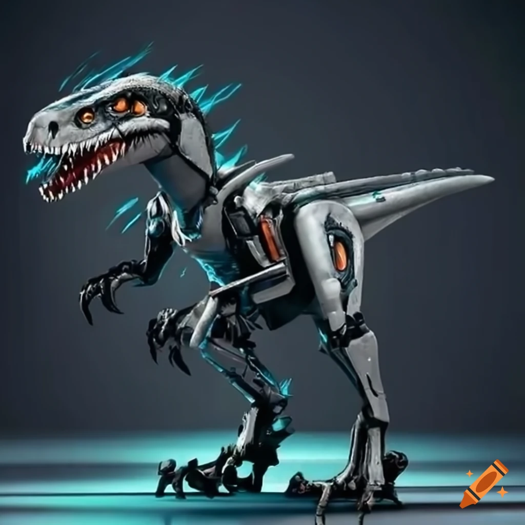 Futuristic robotic velociraptor with deadly spikes on Craiyon