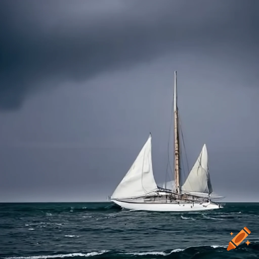 Malo 34 sailing on the high sea in a realistic monochrome portrayal on ...