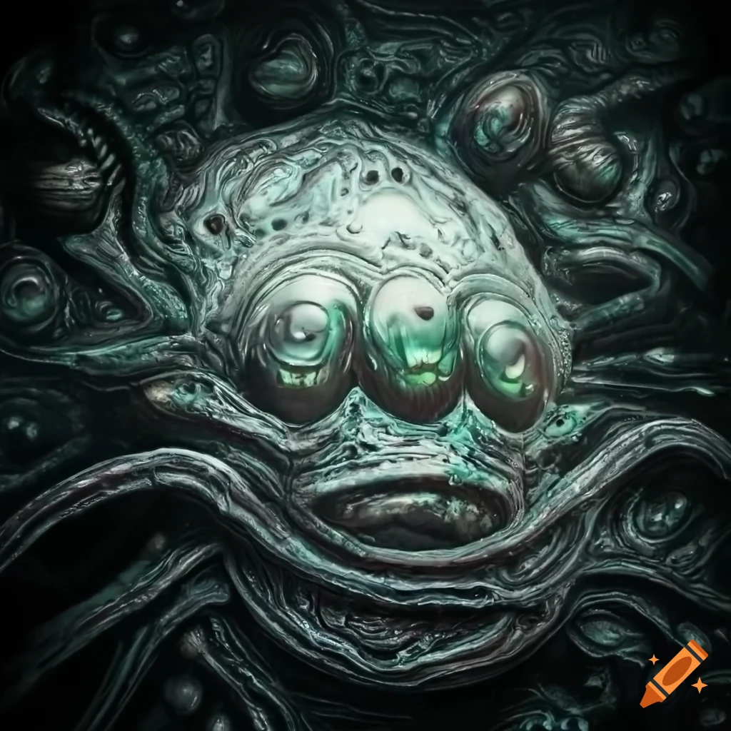 2d metroid game with h.r. giger-inspired alien creatures on Craiyon
