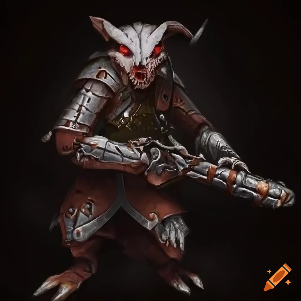 Artwork of a cybernetic kobold warrior on Craiyon