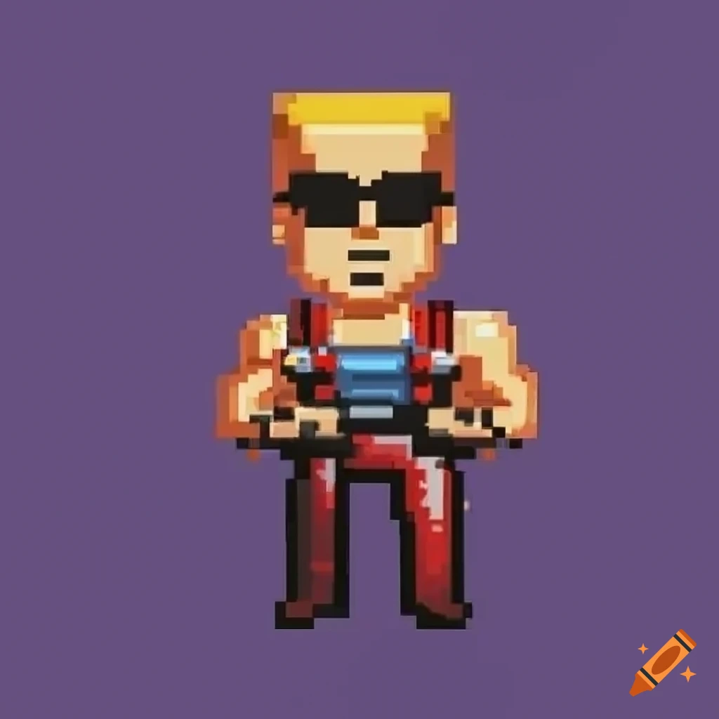 Pixel Art Of Duke Nukem From Metal Slug On Craiyon