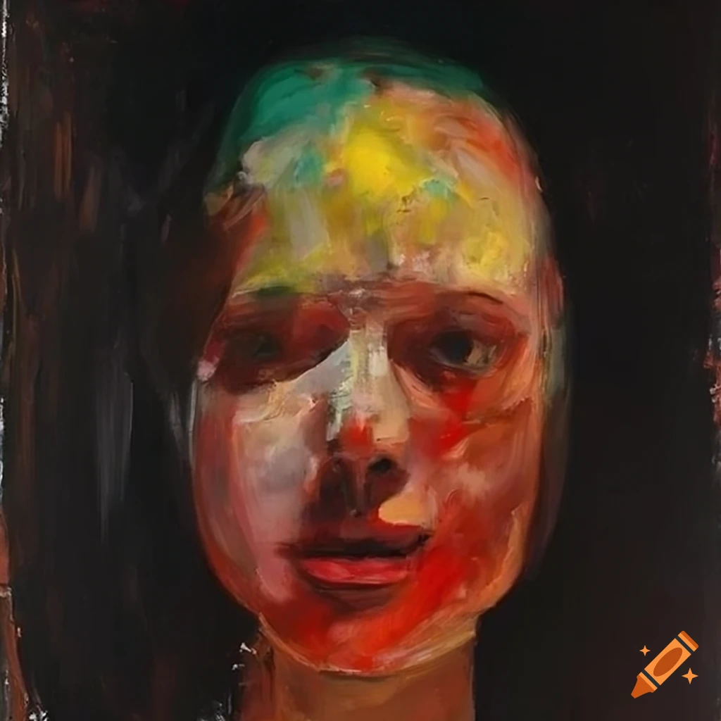 Expressive oil painting of a disappointed young woman on Craiyon