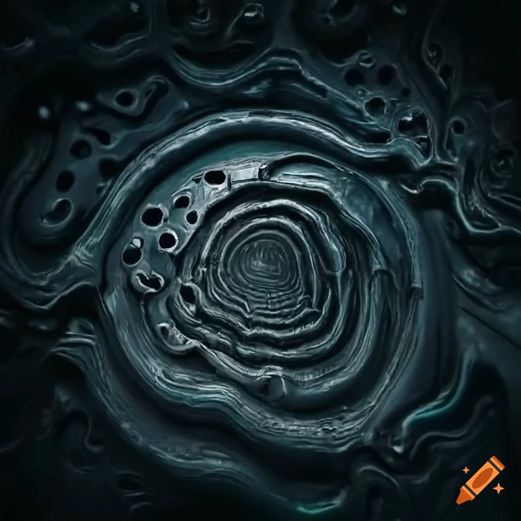 Dark and organic tiles in a sci-fi game on Craiyon
