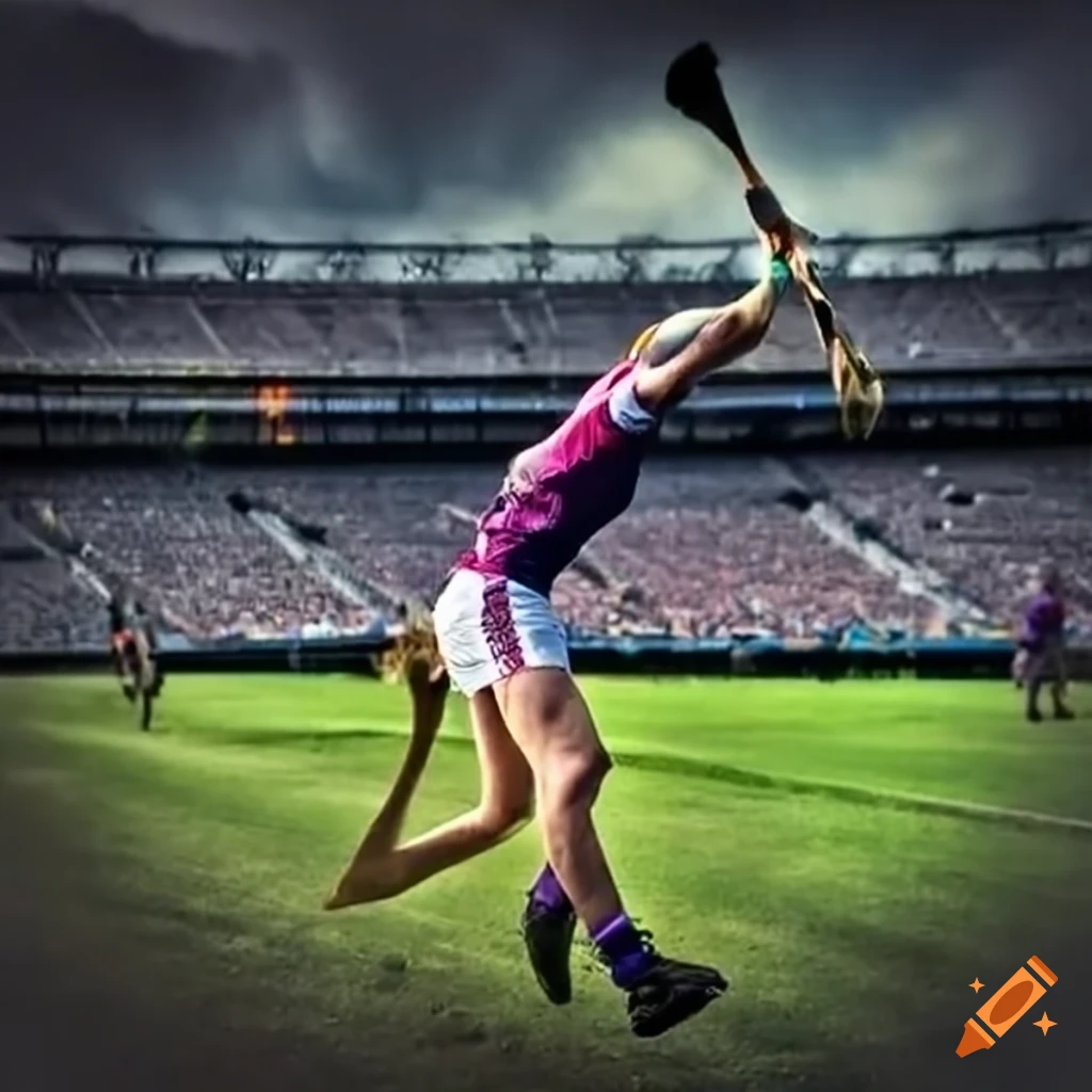 Image of a hurler in action at croke park