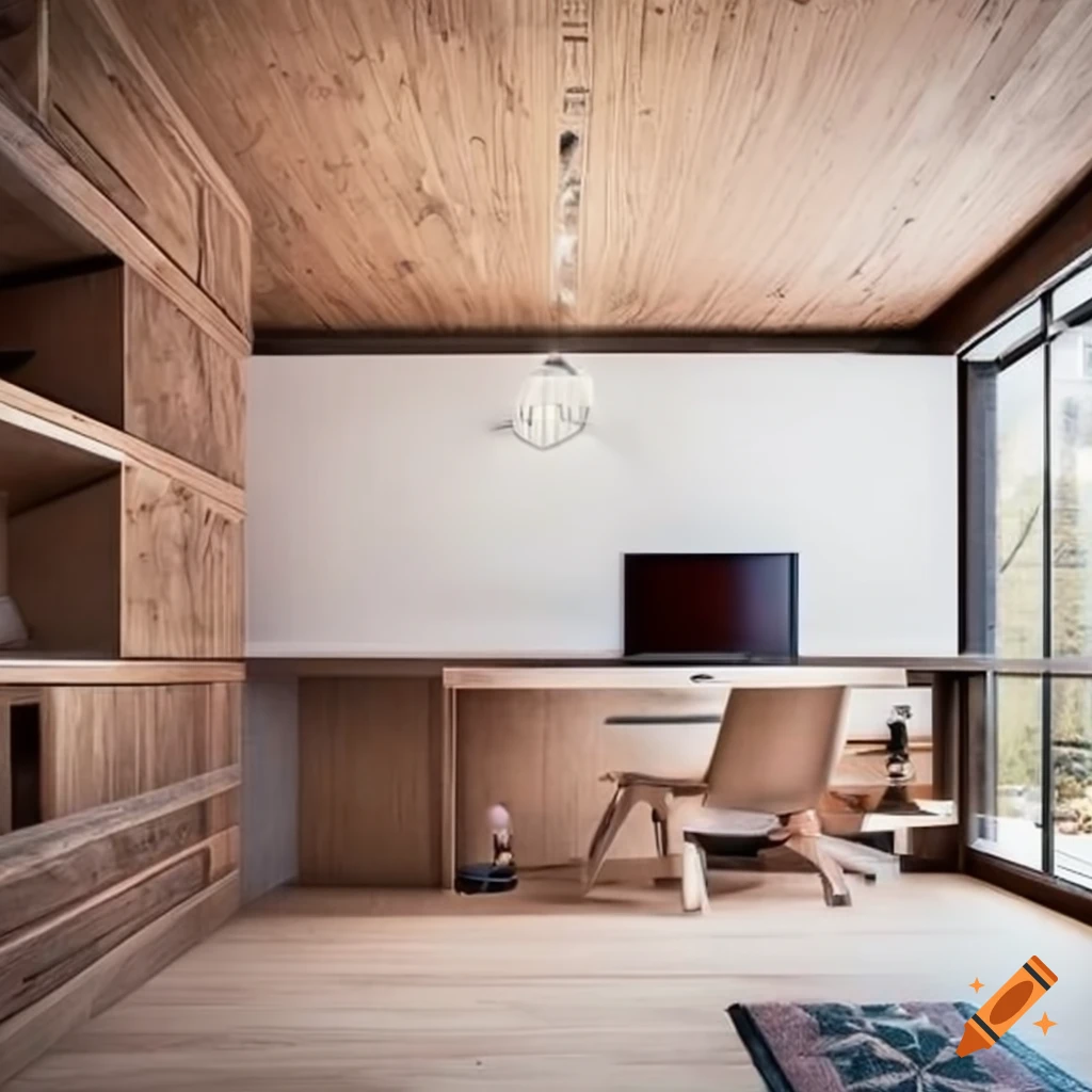 Luxury office room in a contemporary chalet