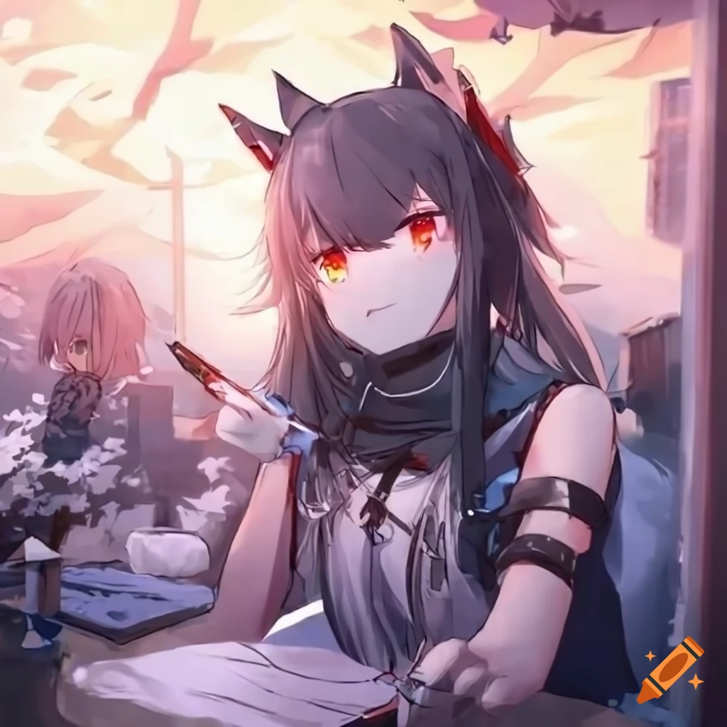 Arknights anime girl character on Craiyon