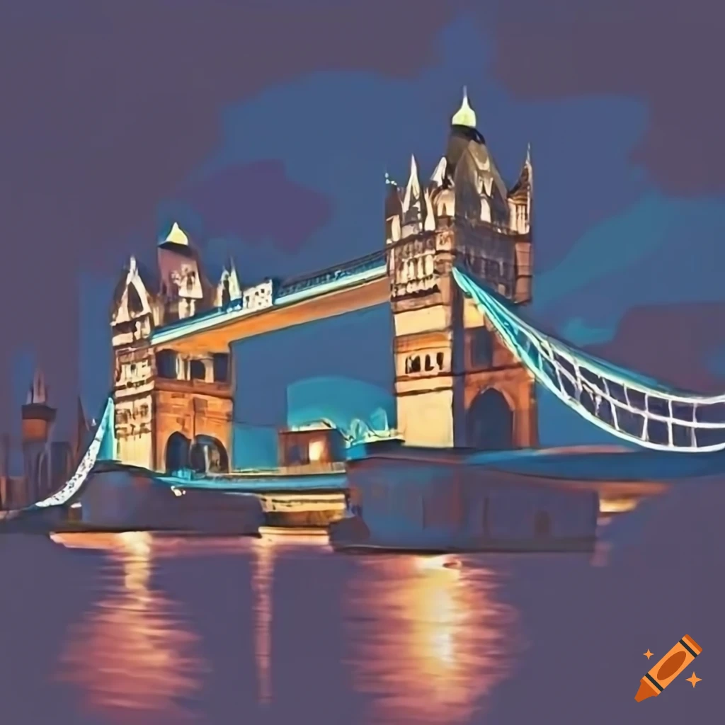 Artistic rendition of tower bridge in london