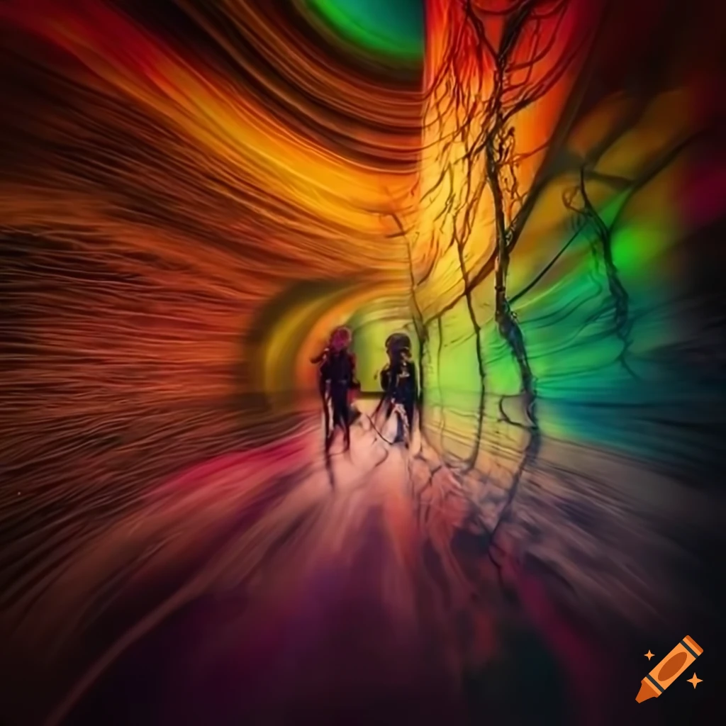 Surrealistic photograph with vibrant colors and symbolic elements