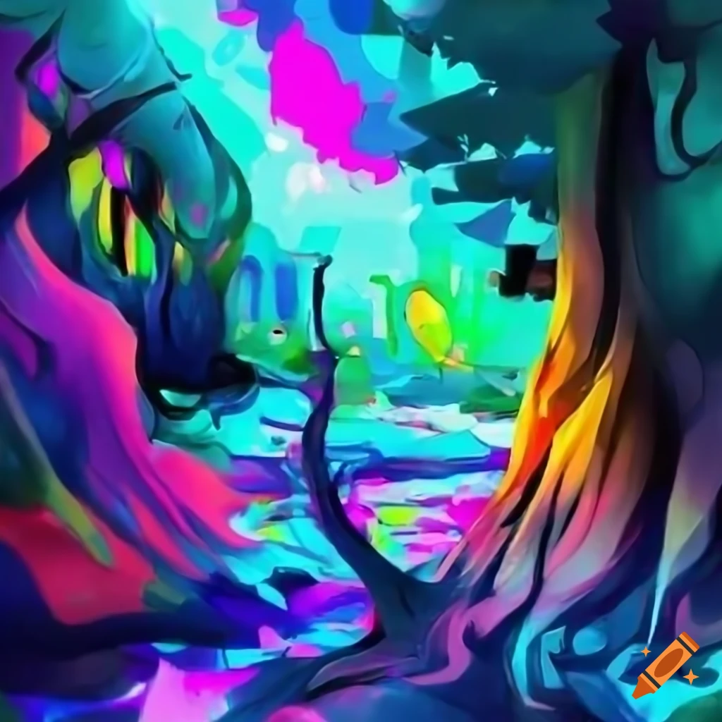 Abstract artwork of a black-skinned person