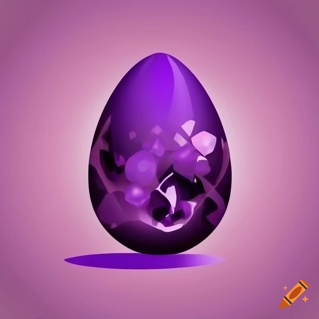 Logo design of a purple amethyst egg