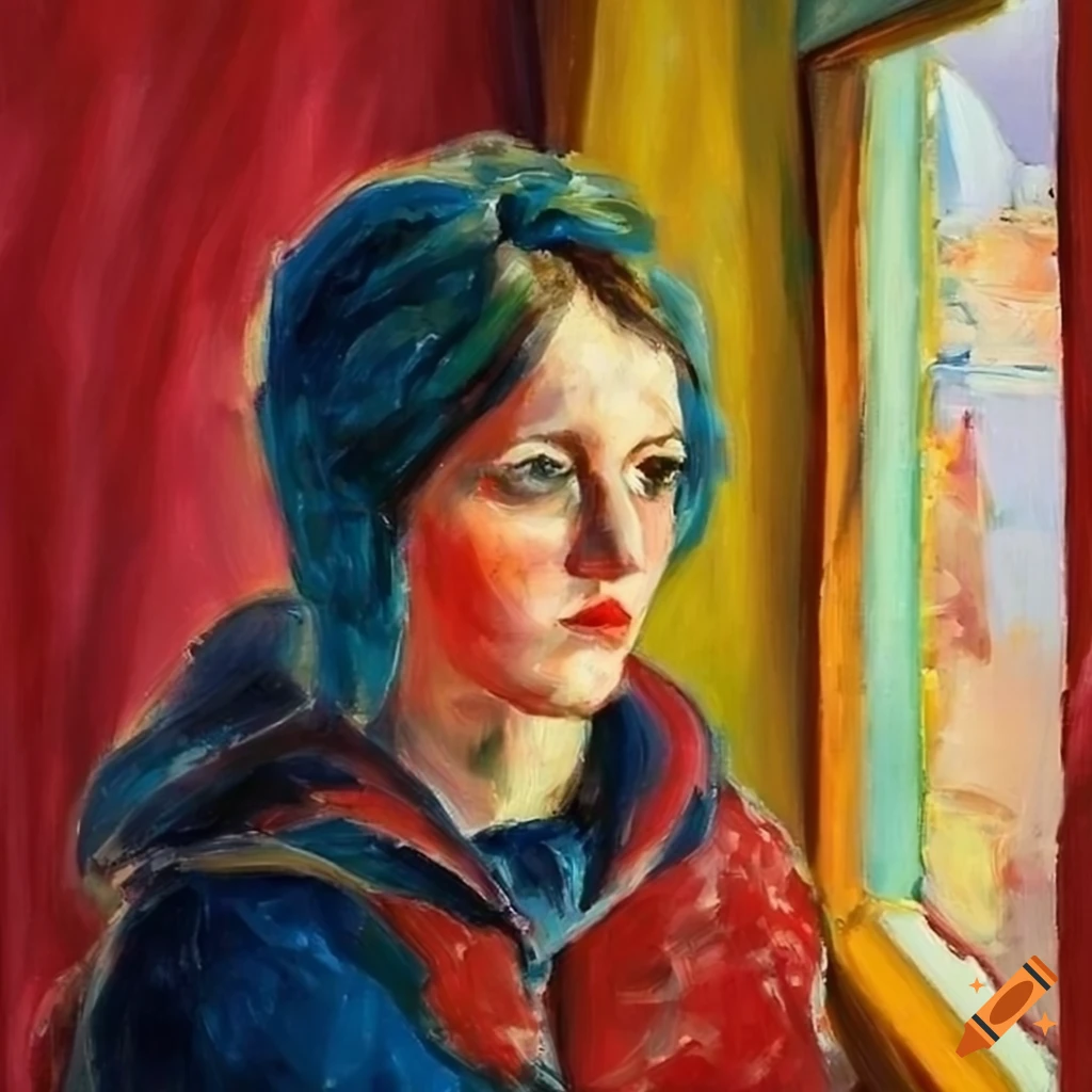 Oil painting of a disappointed young woman on Craiyon