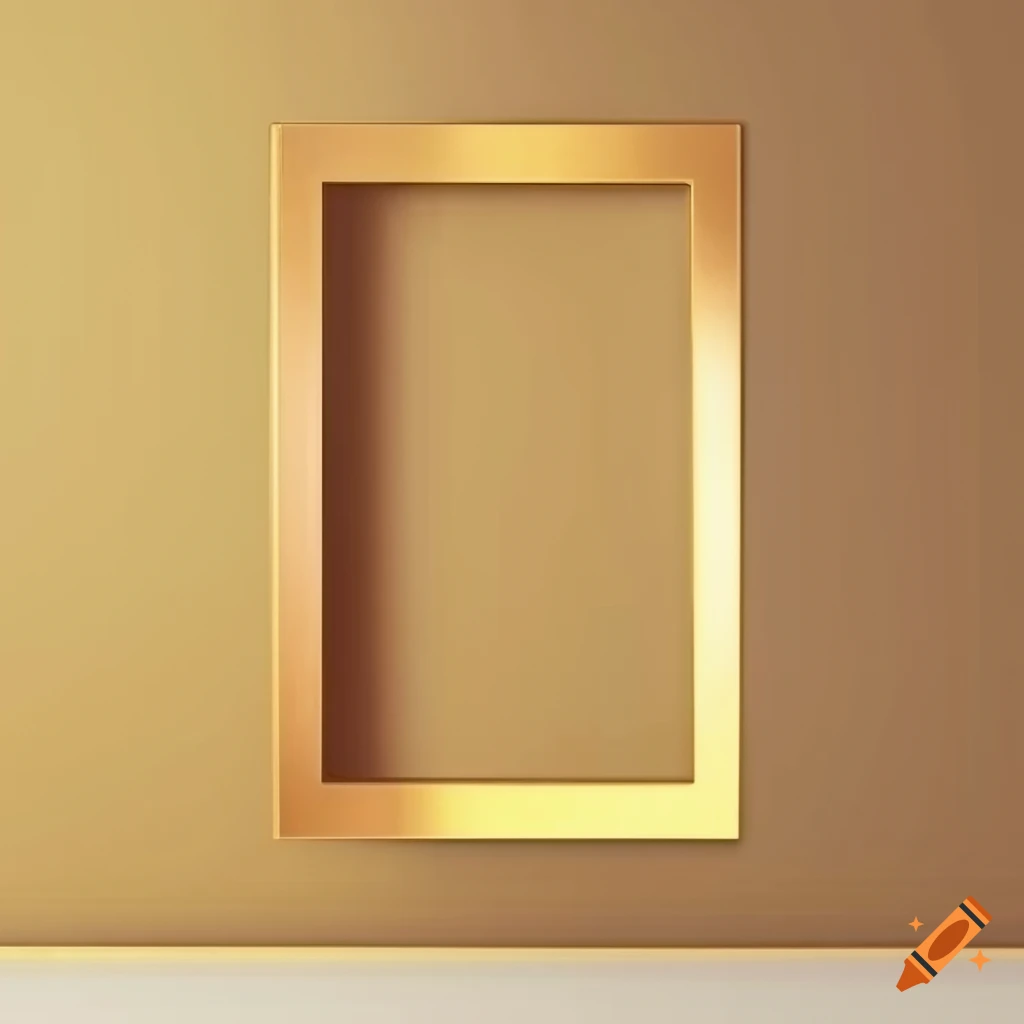 Minimalistic golden square frame on Craiyon