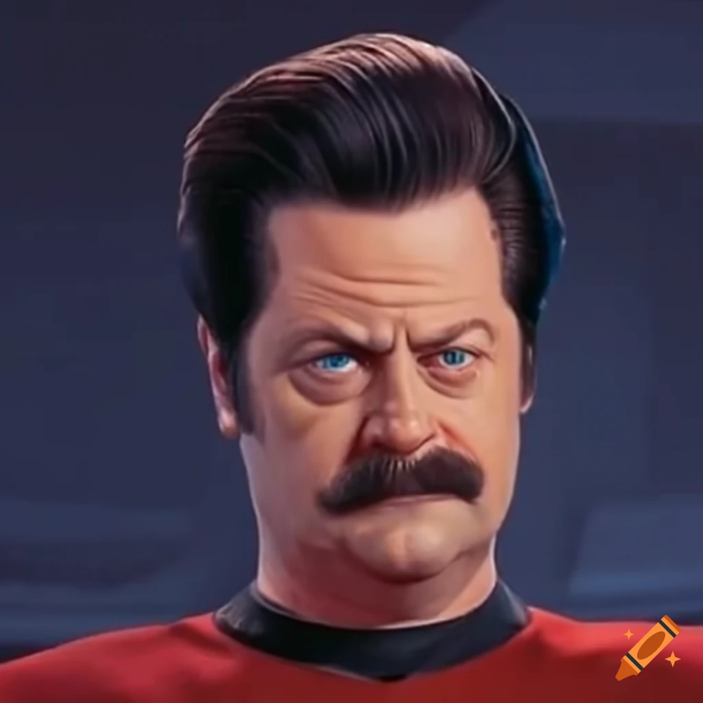 Ron swanson as a starfleet engineer