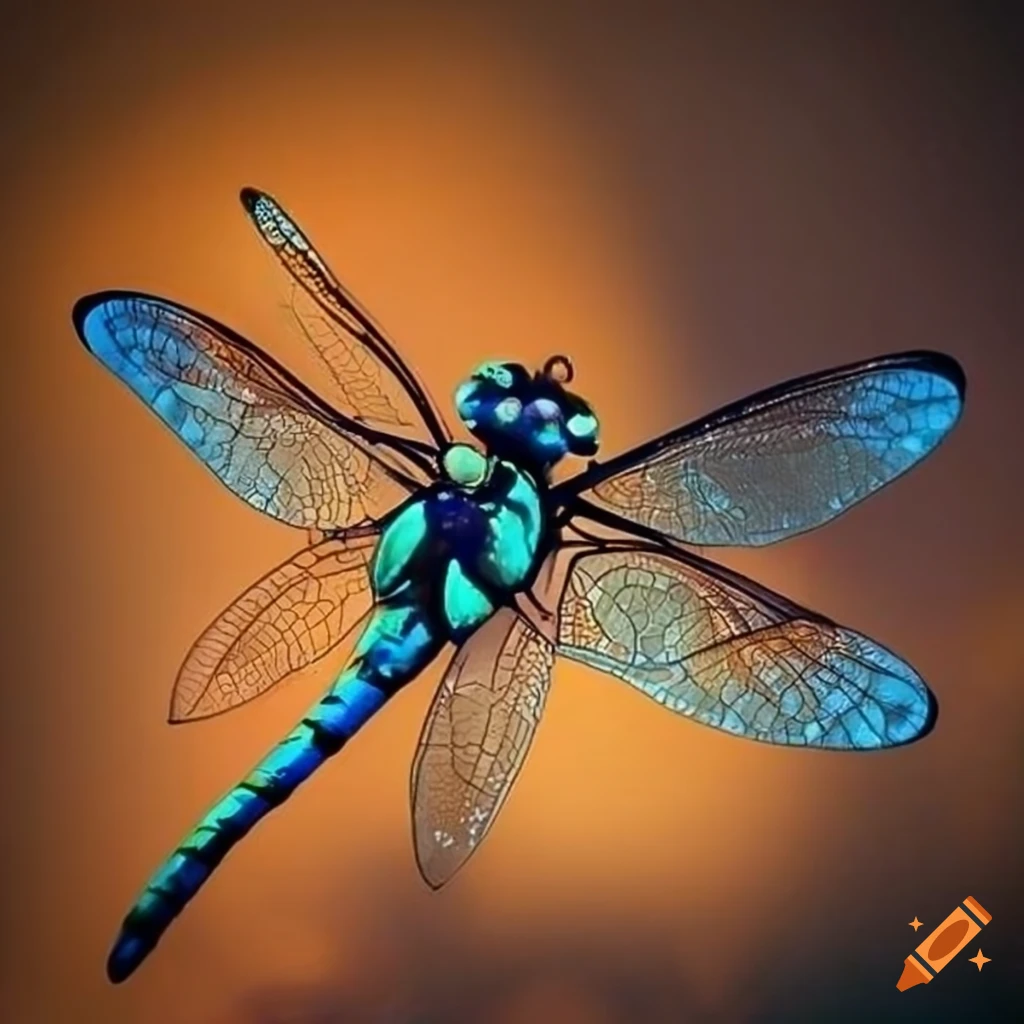 Mystical dragonfly on Craiyon
