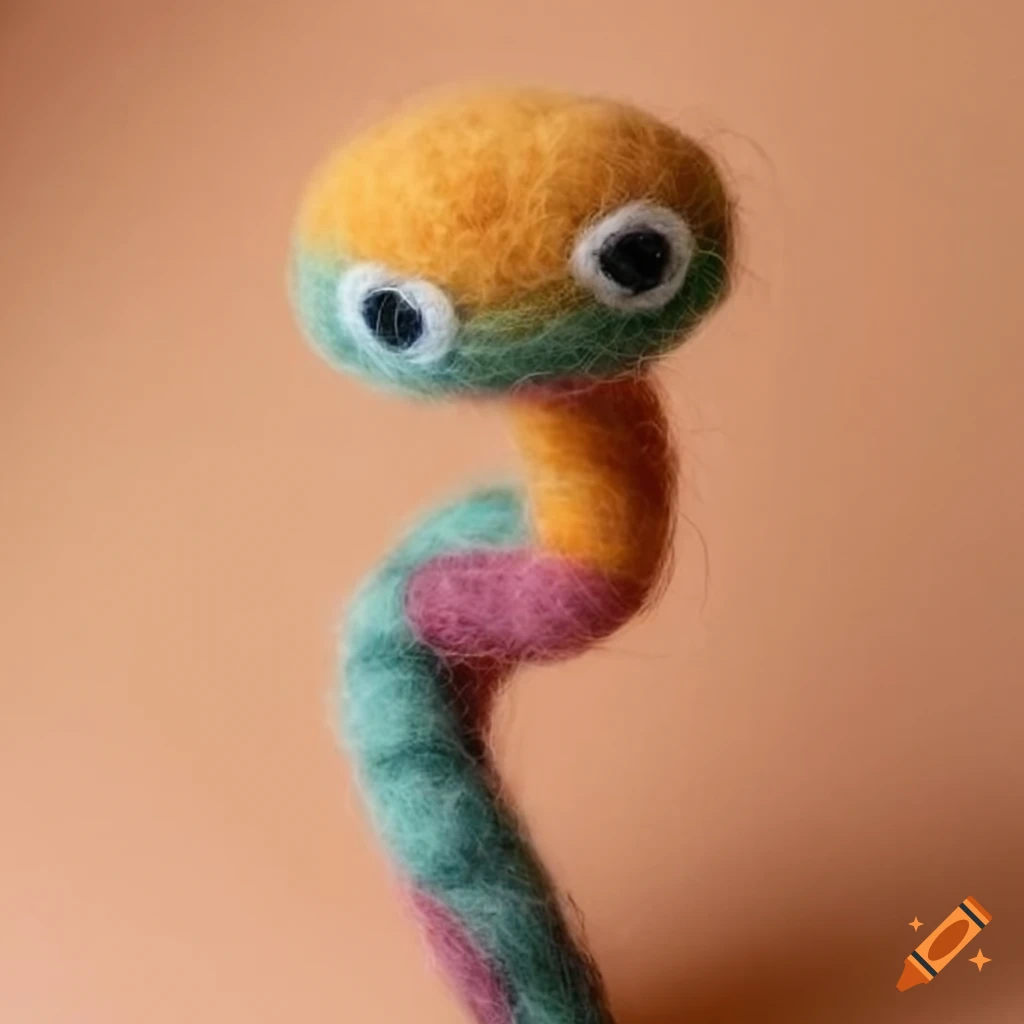 Felted wool snakes in their natural habitat on Craiyon