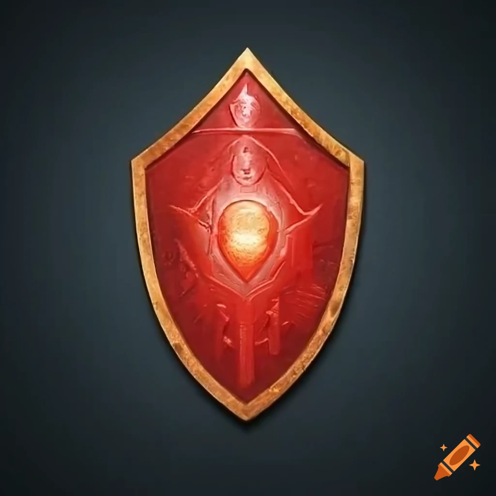 Image of a red dragon and magic shield on Craiyon