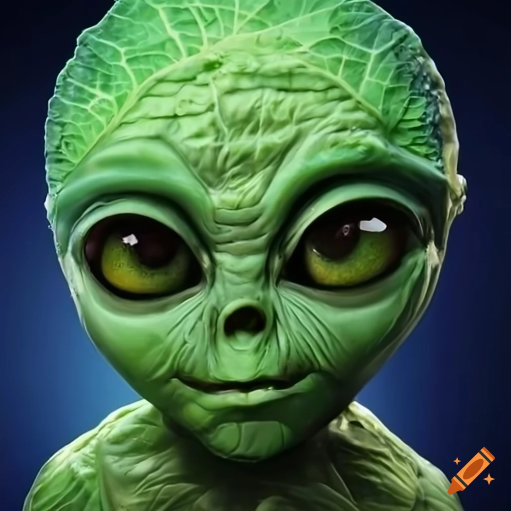 Image of an alien with a cabbage-head and insect eyes