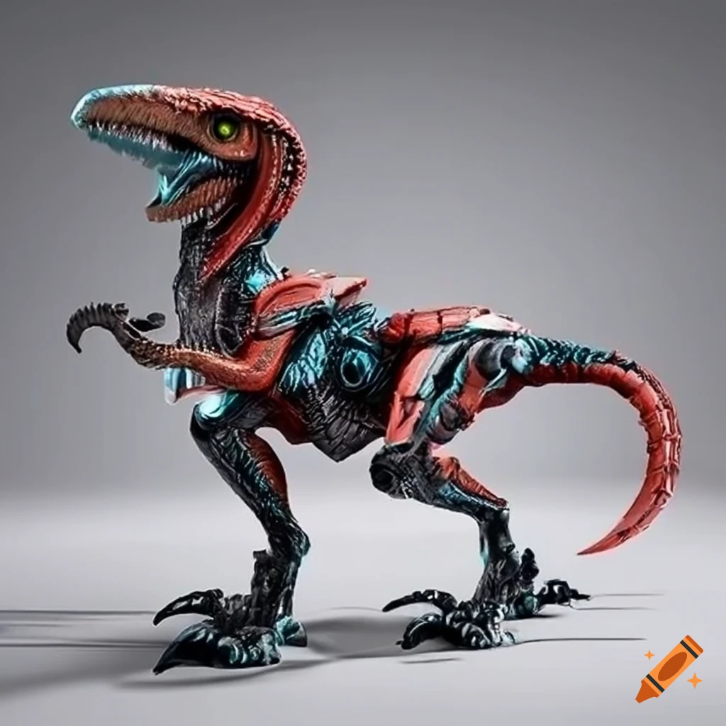 Robotic velociraptor with blade claws and tail