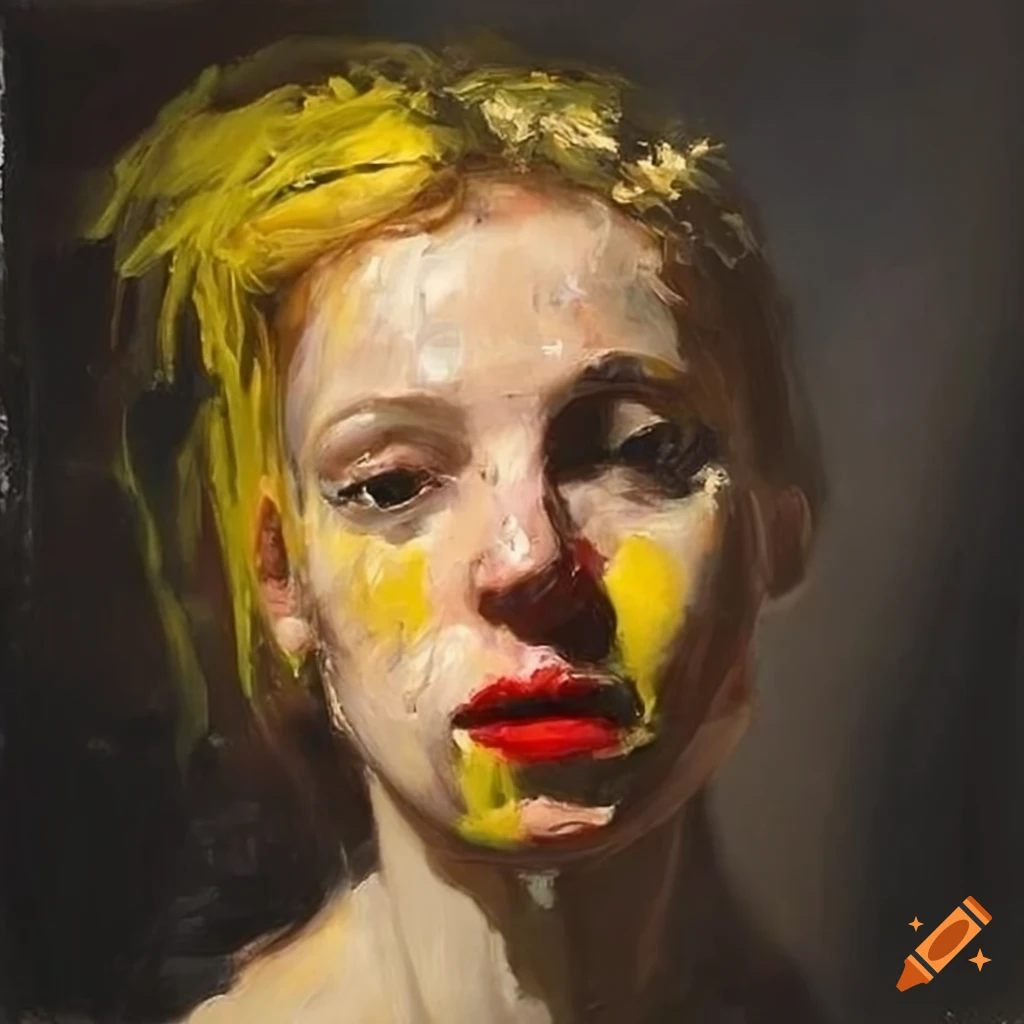 Oil painting of a disappointed young woman on Craiyon