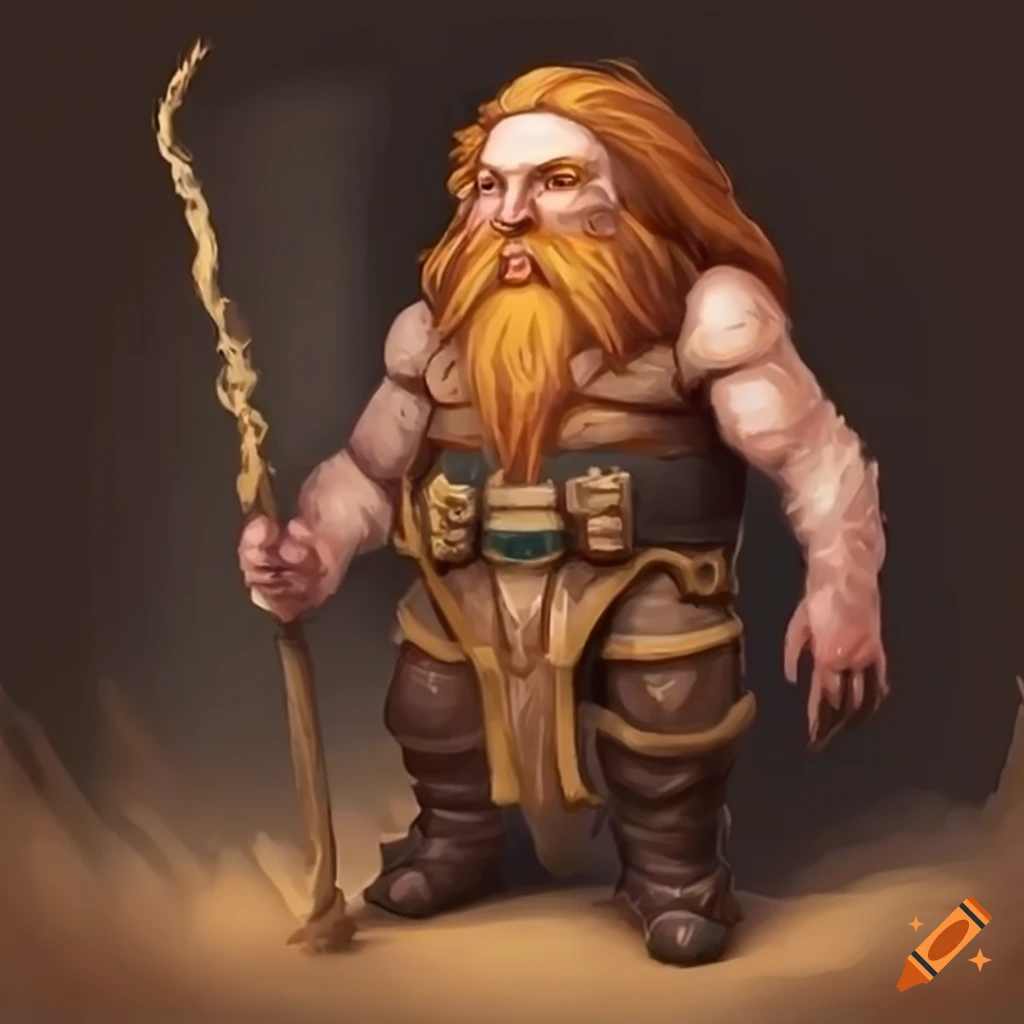 Dwarf clerk in a desert setting on Craiyon