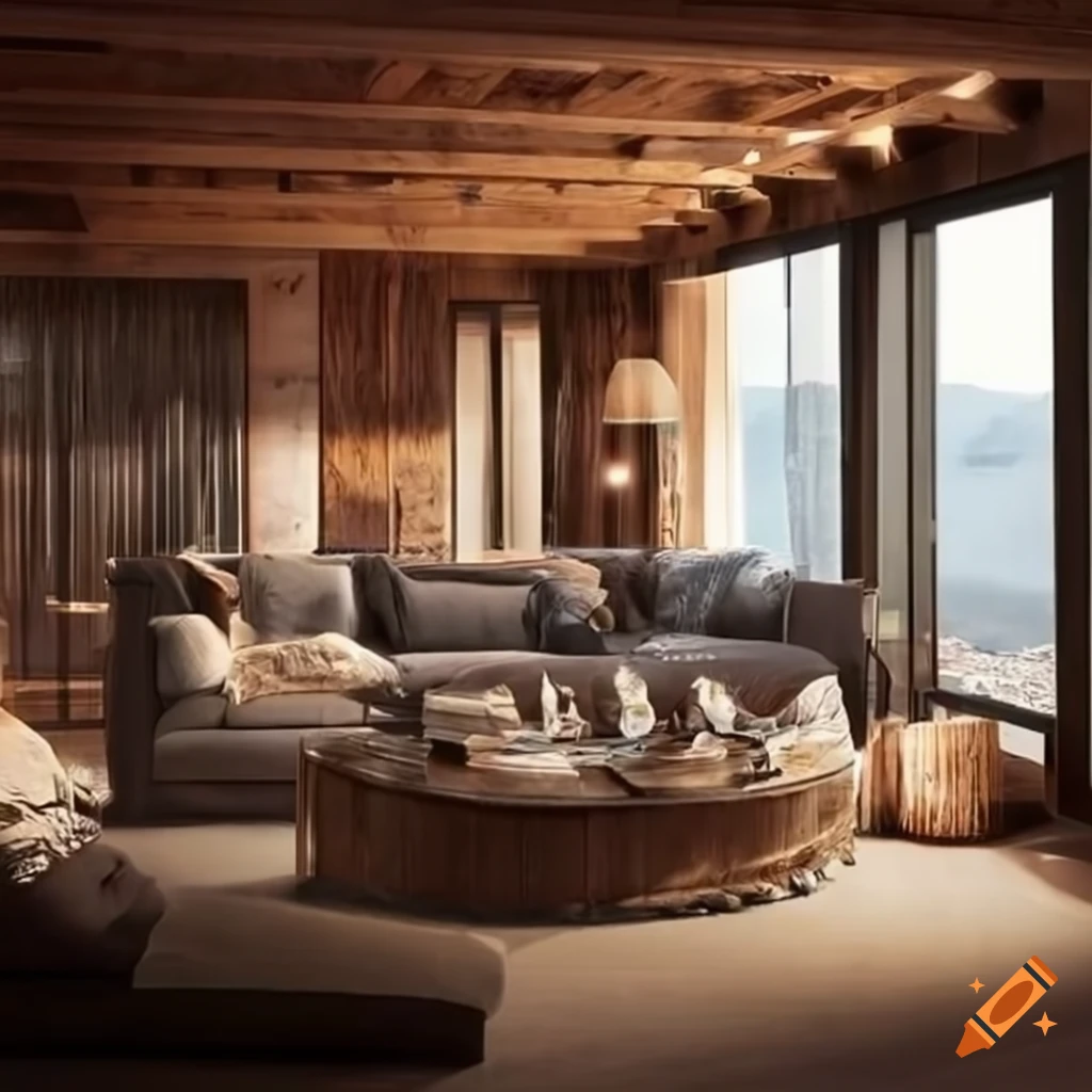 Luxury contemporary chalet living room