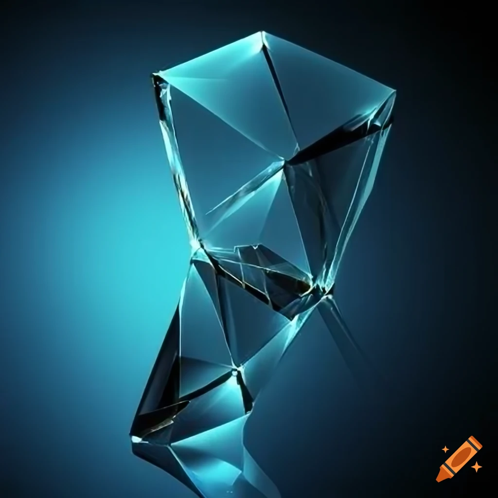 Abstract 3d glass figures for portfolio banner