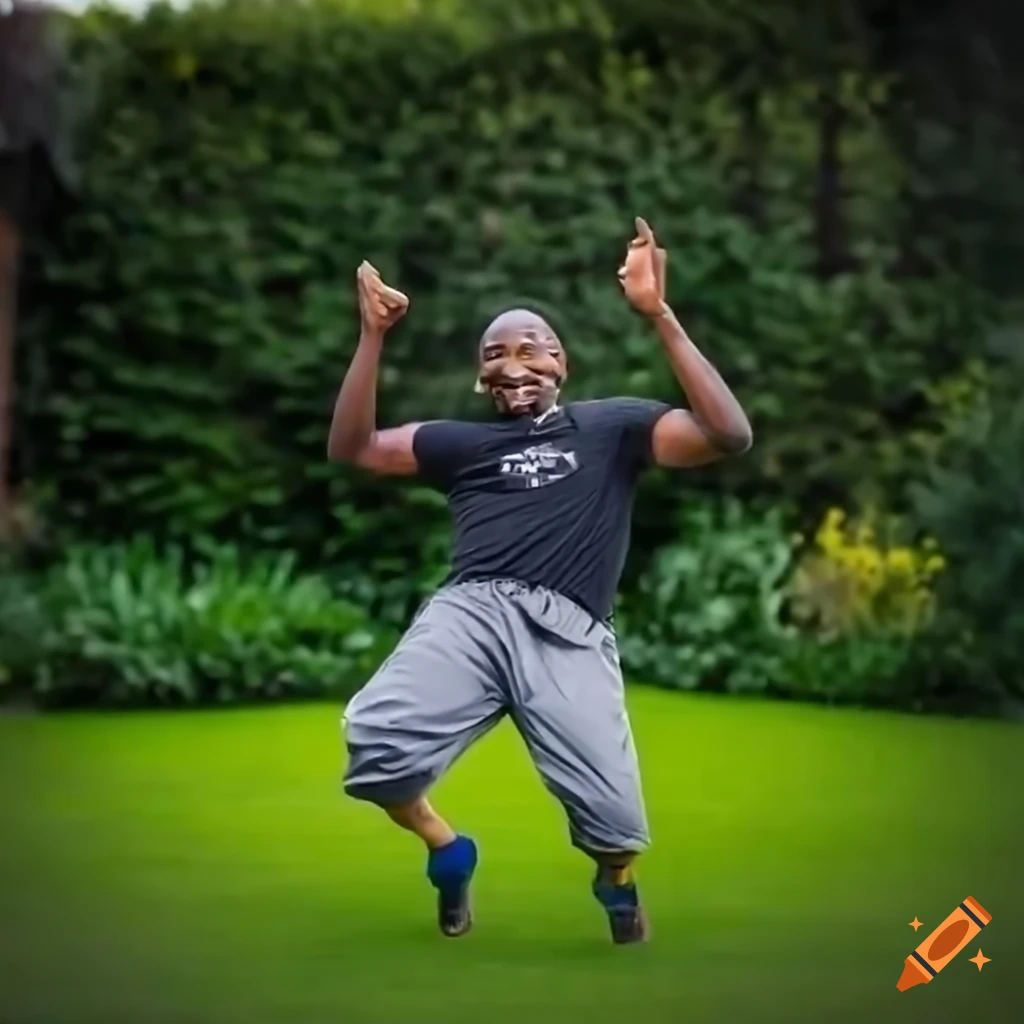 Silly dance in a backyard on Craiyon