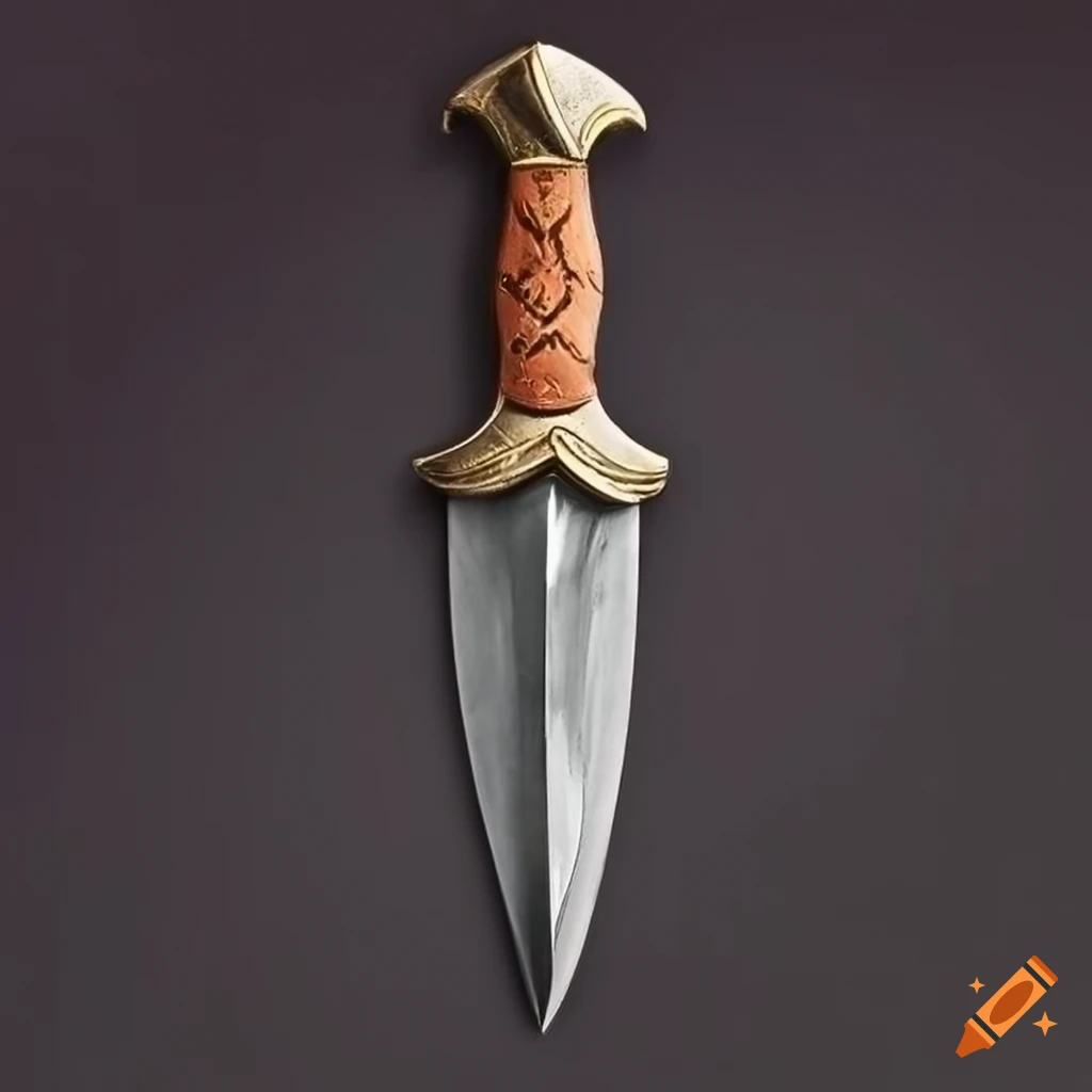 Sharp dagger with oval-shaped blade on Craiyon