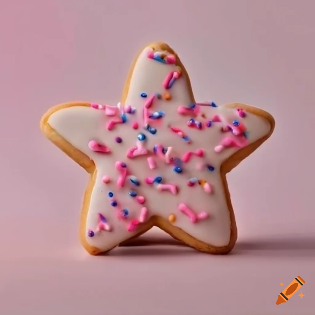 Pink star cookie on a white background on Craiyon