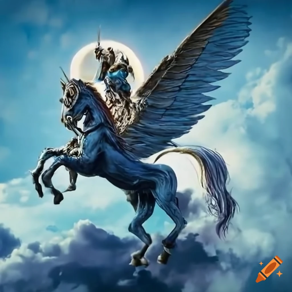 Iron maiden eddie riding pegasus in the clouds
