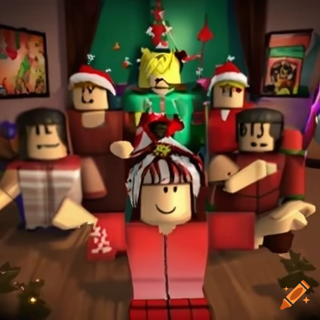 Roblox characters with christmas decorations