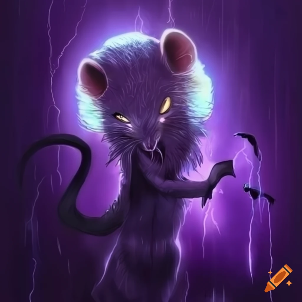 Plague-ridden vampire rat with black hat and red eyes on Craiyon