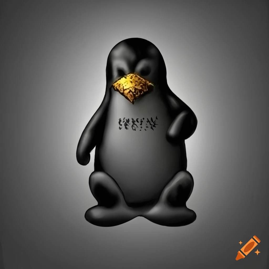 Linux themed black metal album cover on Craiyon