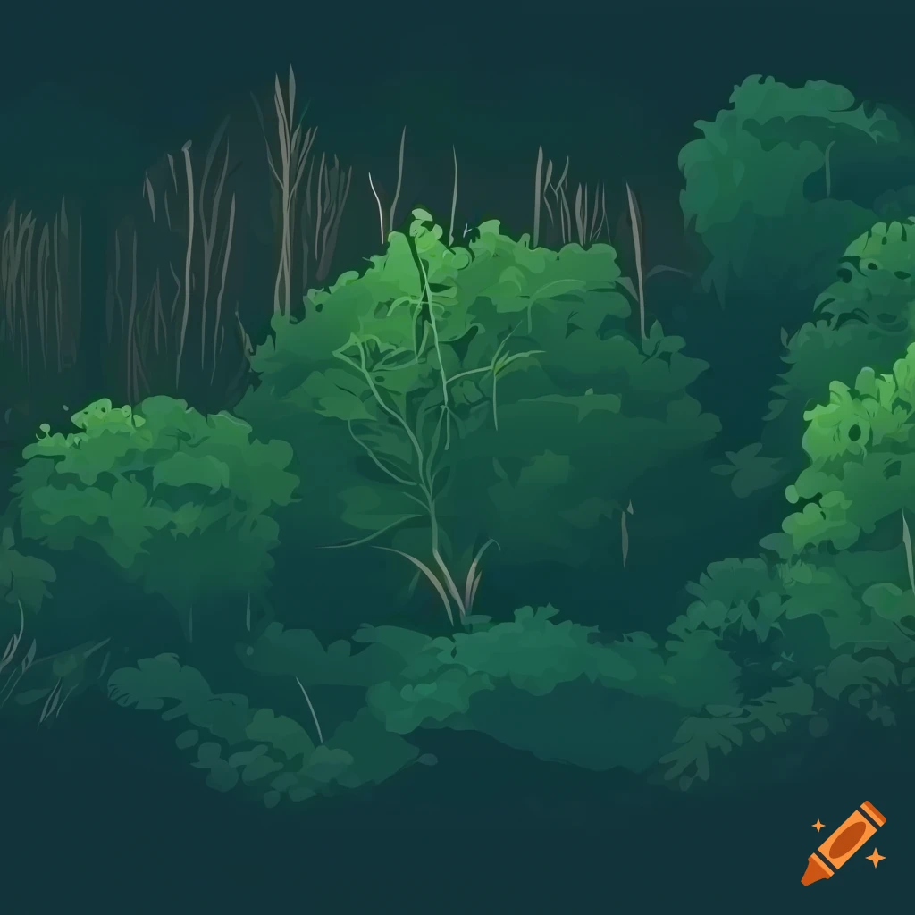 Vector art of a jungle at night on Craiyon