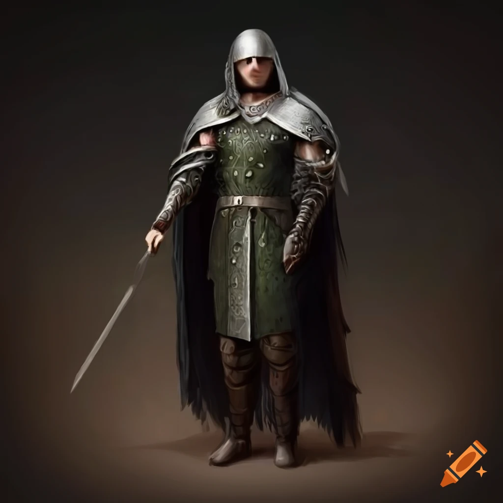 Detailed image of a black-haired elven medieval soldier on Craiyon