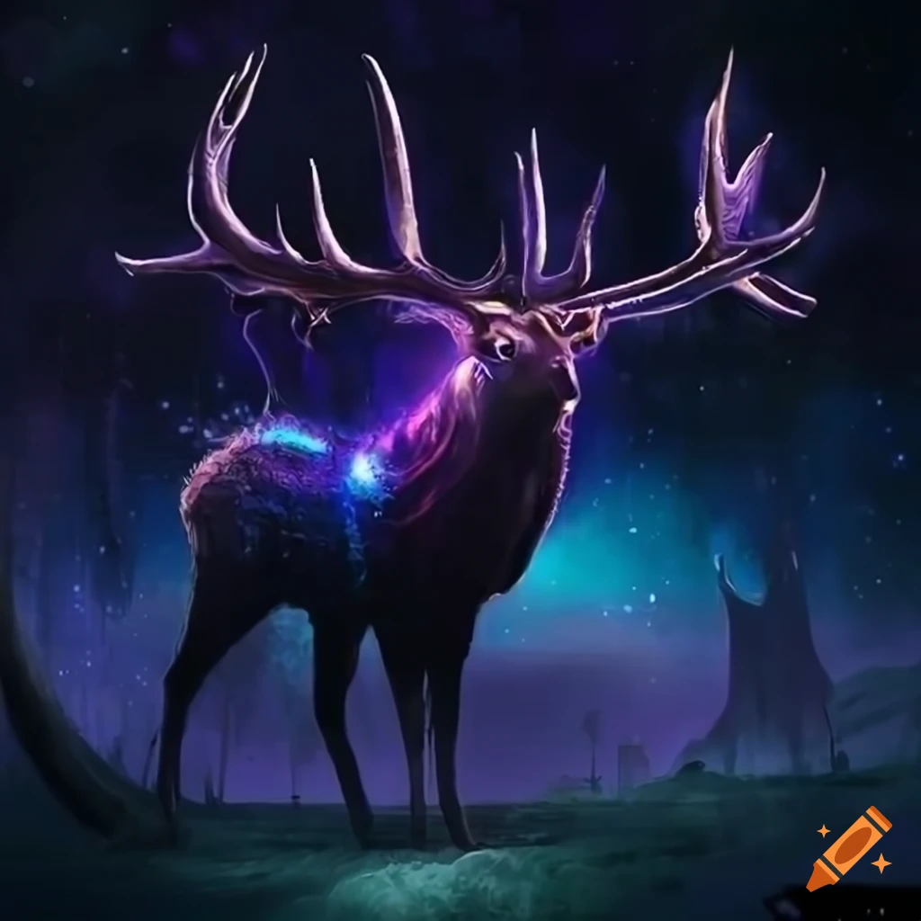 Image of a cosmic horror elk on Craiyon