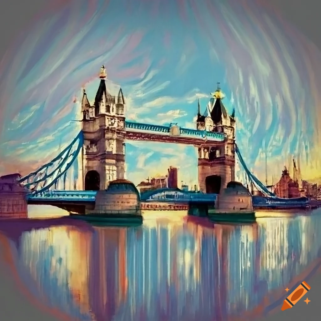 Manet-style depiction of tower bridge in london