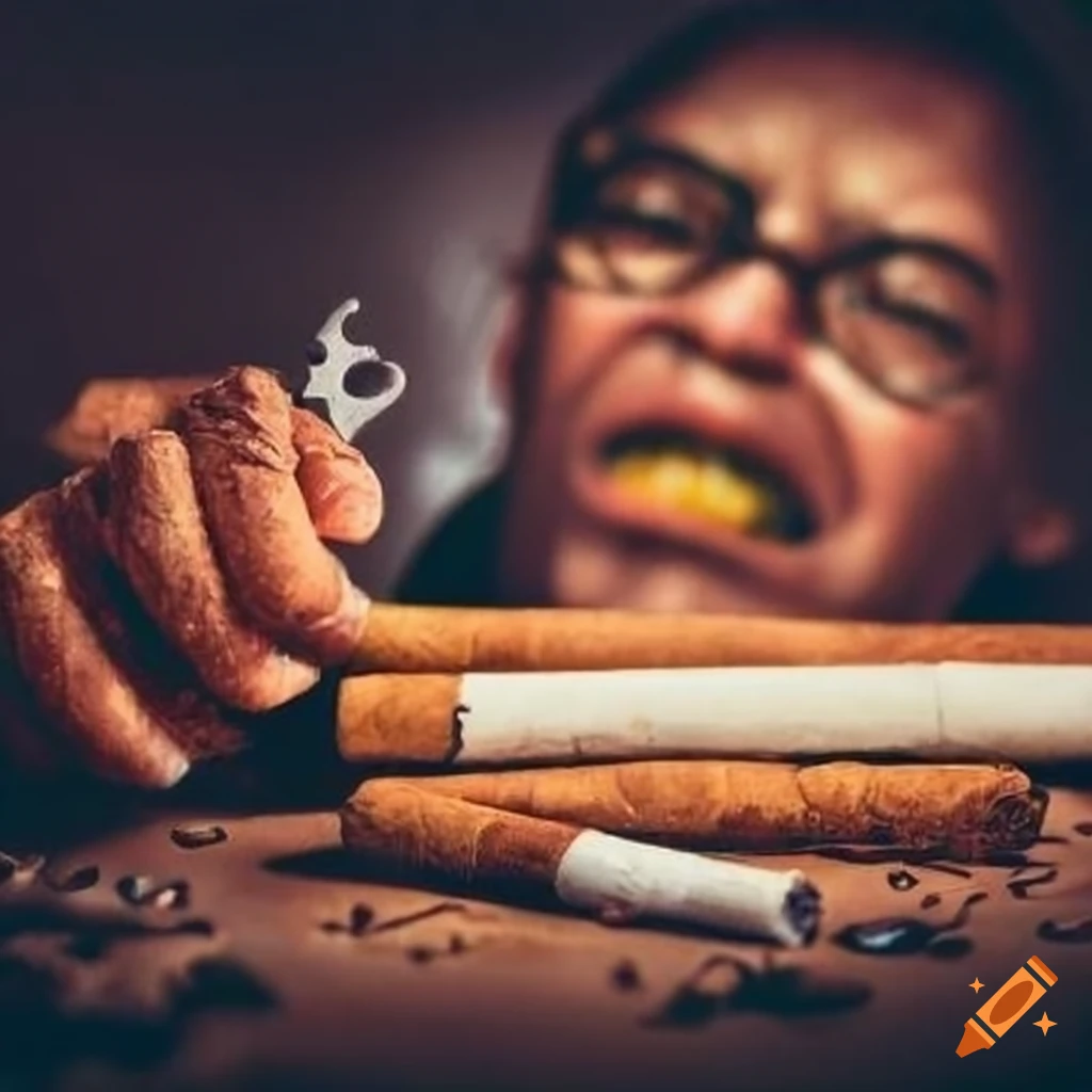 Jigsaw puzzle with smoking-related images on Craiyon