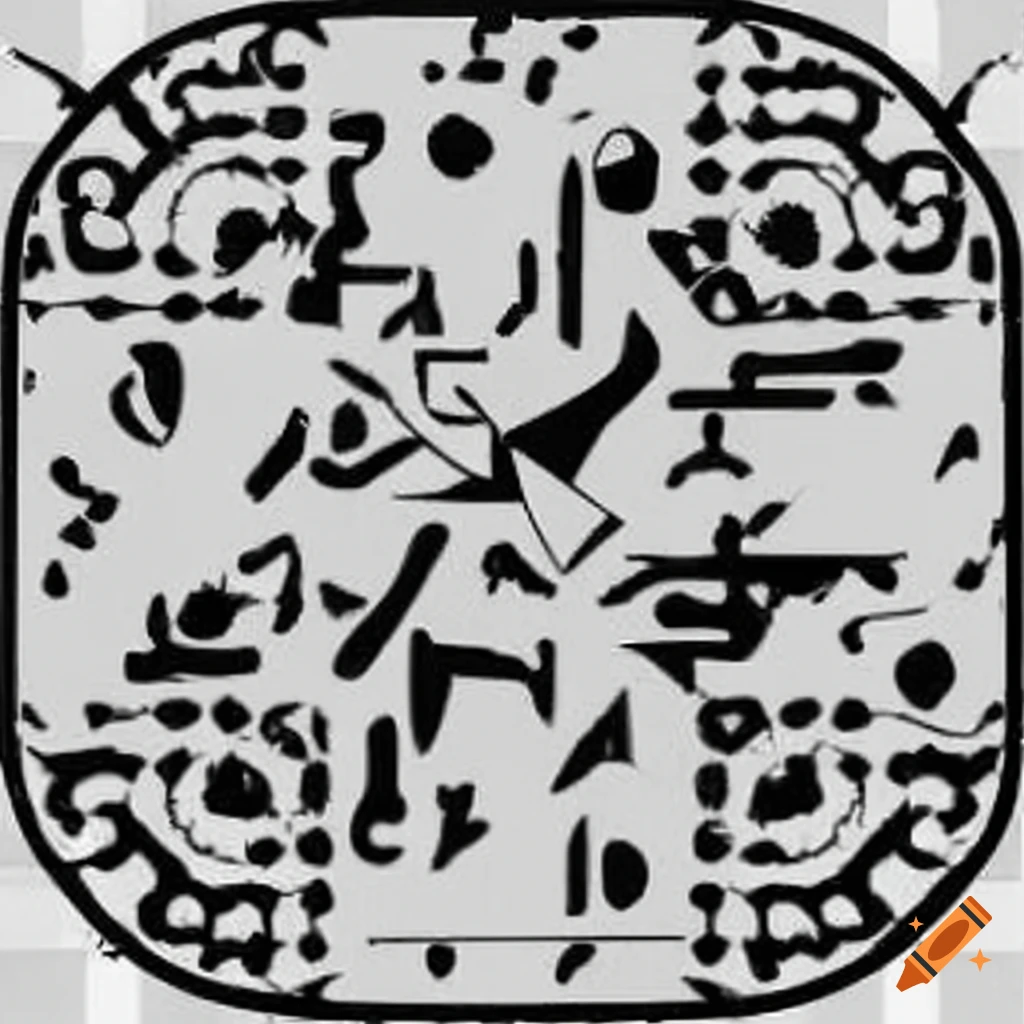 Black and white angular writing system
