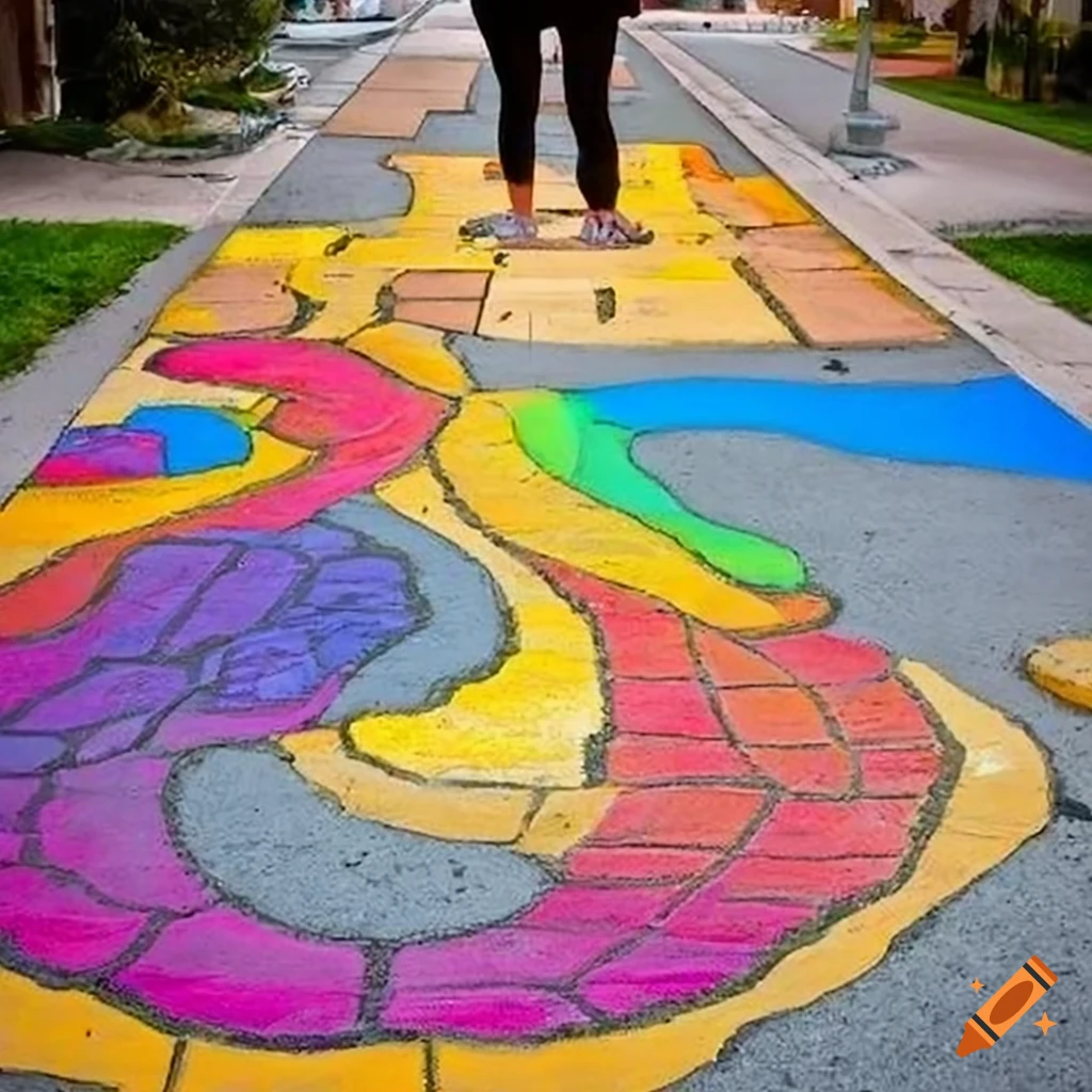 Street pavement art in west palm beach on Craiyon