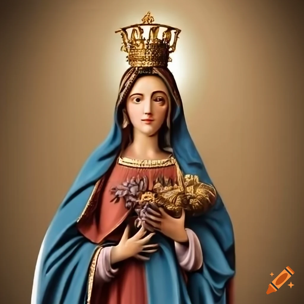 Depiction of virgin mary with jesus on Craiyon