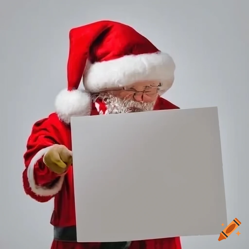 Santa claus holding a sign that says do not enter on Craiyon