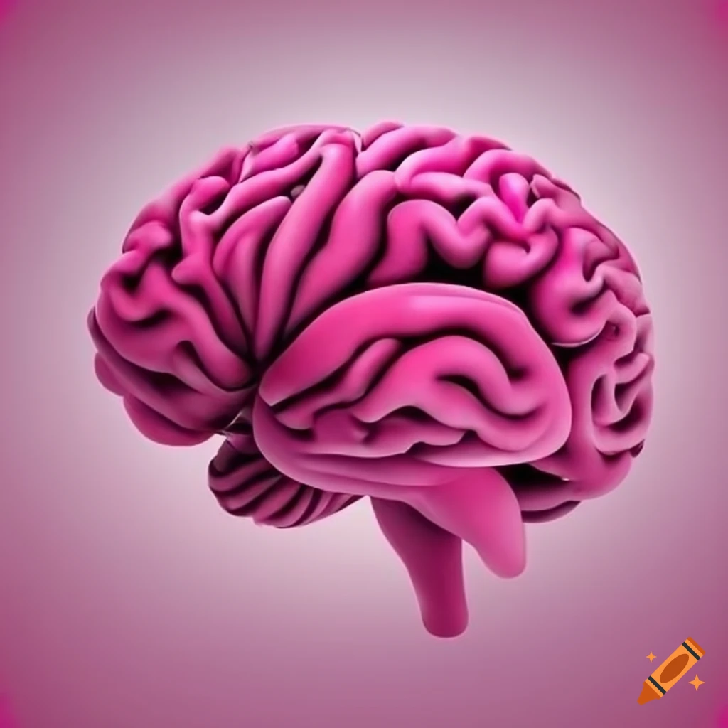 Pink abstract brain illustration on Craiyon