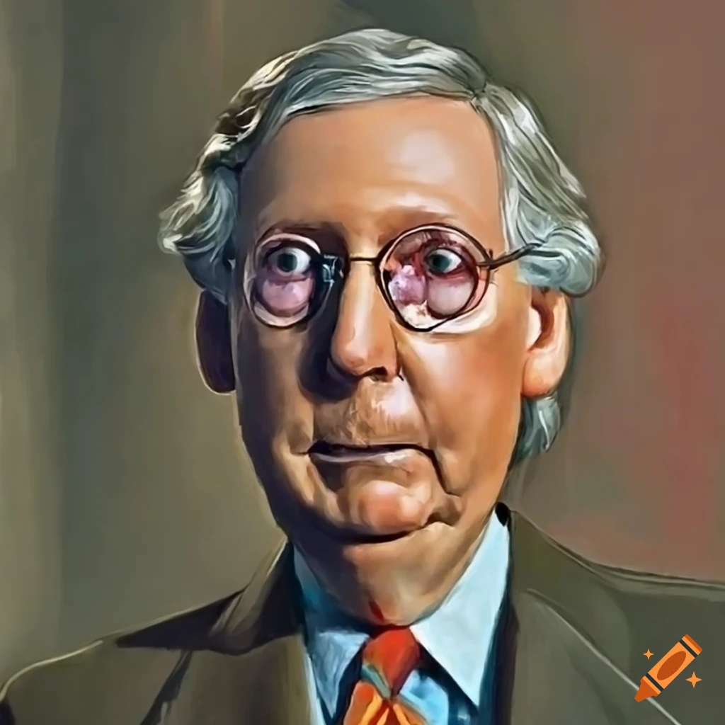 Caricature drawing of mitch mcconnell on Craiyon