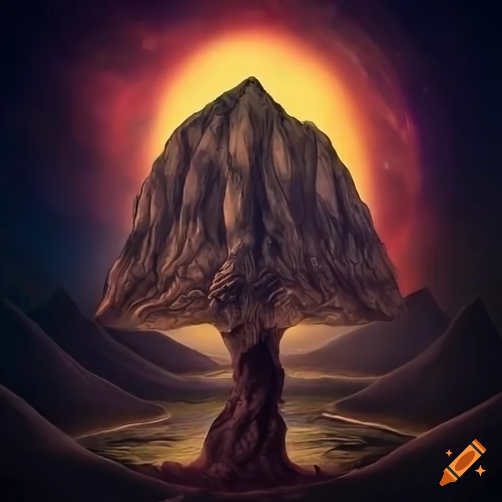 Surreal artwork of a melting tree and animals on Craiyon