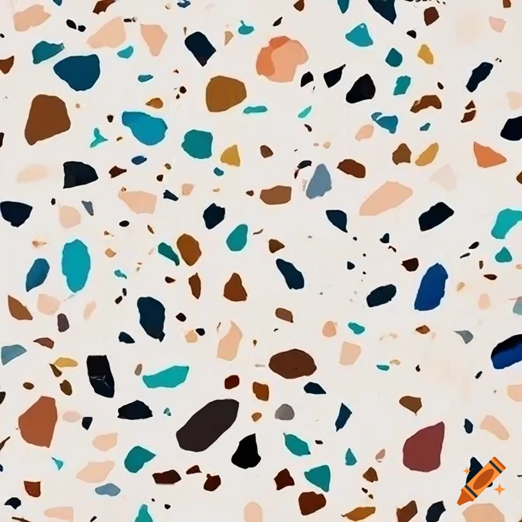 Seamless terrazzo texture with rainbow colored stones on Craiyon