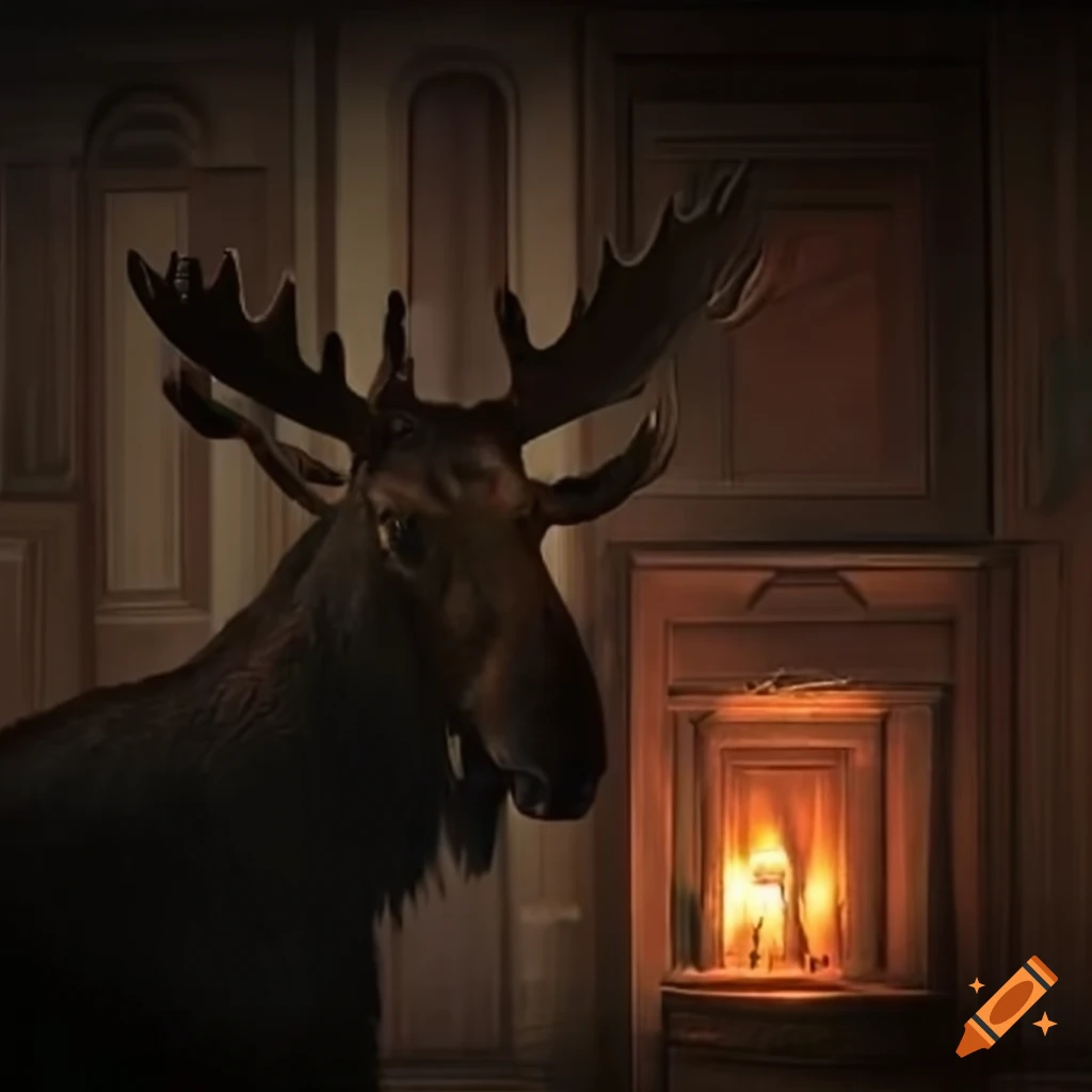 Interior design with a moose decor